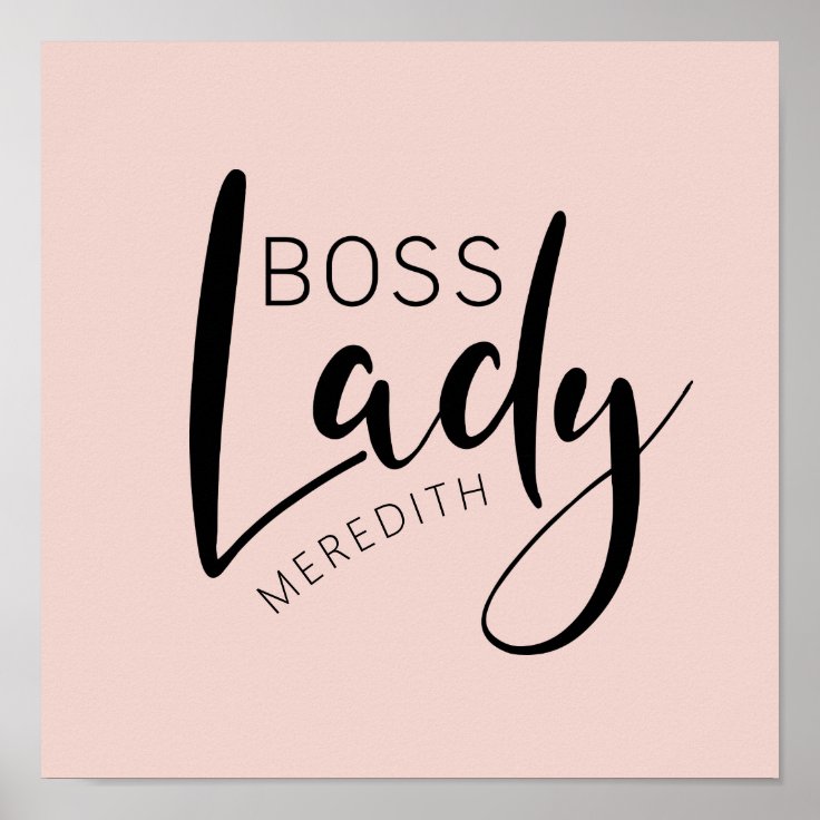 Personalisierte Boss-Lady-Logo in Rosa Poster | Zazzle.de