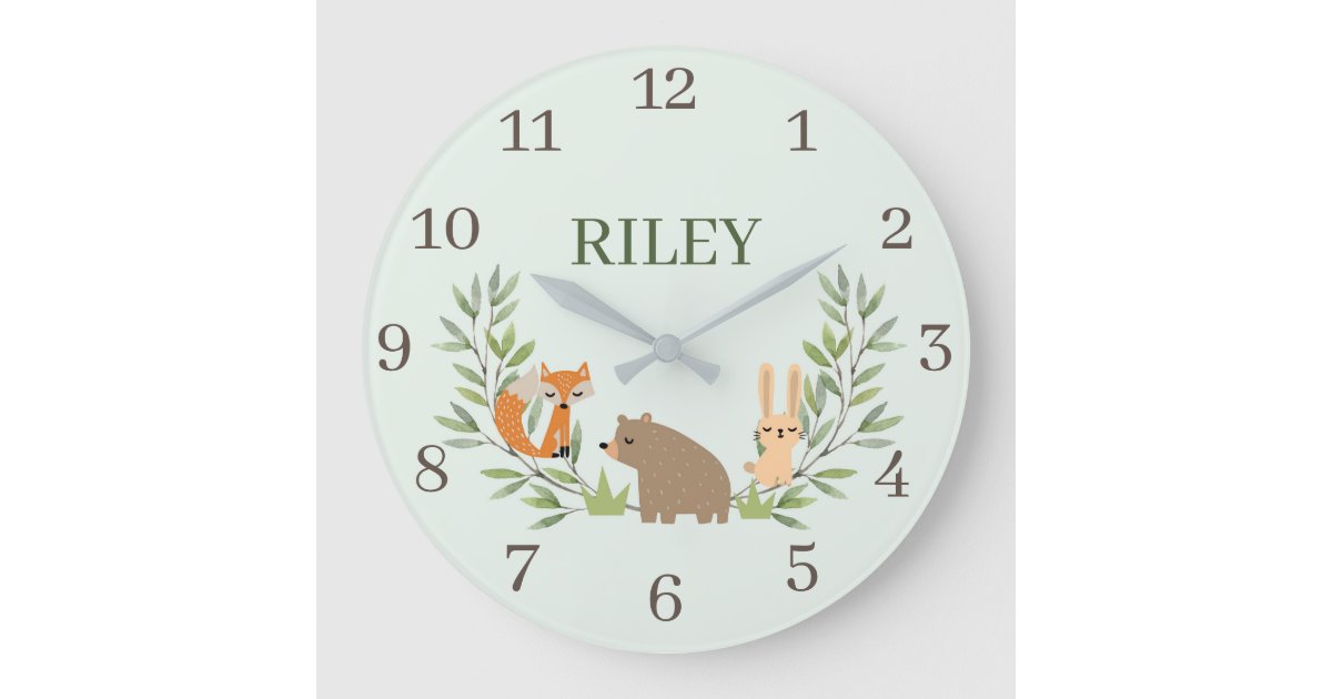 Personalisierte Kinderzimmer-Uhr Große Wanduhr | Zazzle.de