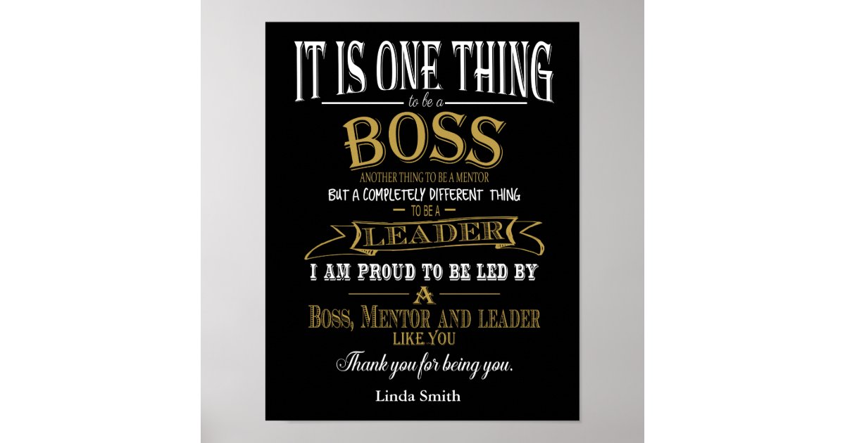 Personalisierter Boss Day Poster-Druck Poster | Zazzle.de