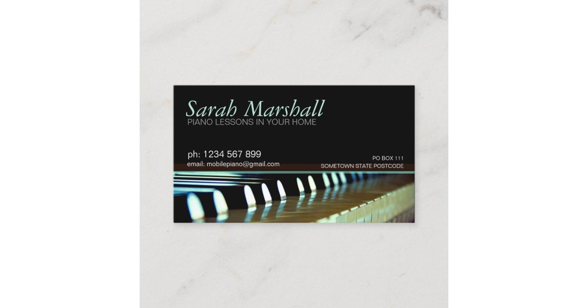 Piano Keyboards Music Teacher Visitenkarte | Zazzle.de