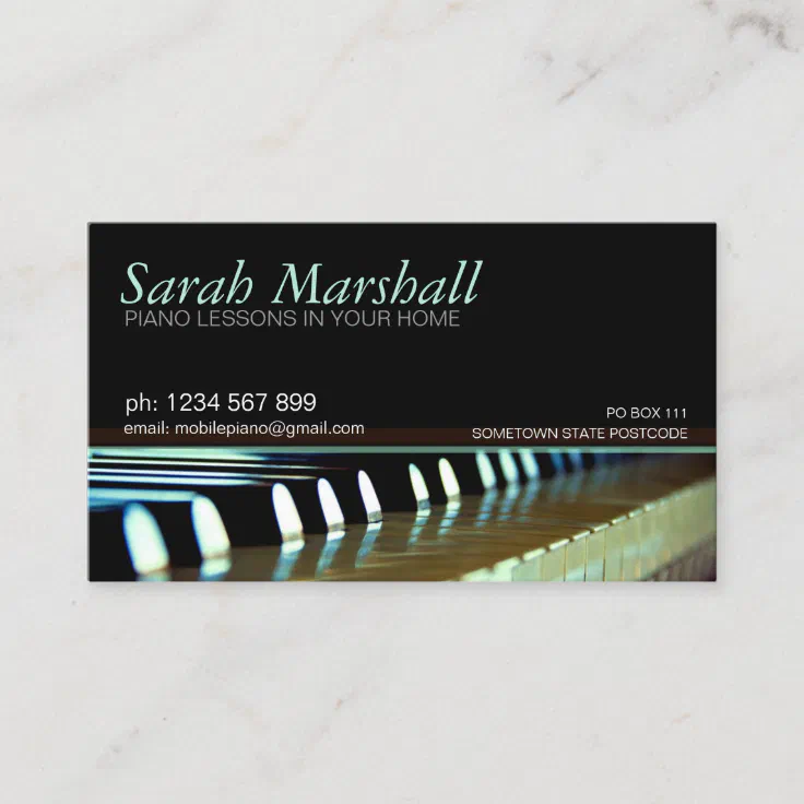 Piano Keyboards Music Teacher Visitenkarte | Zazzle.de