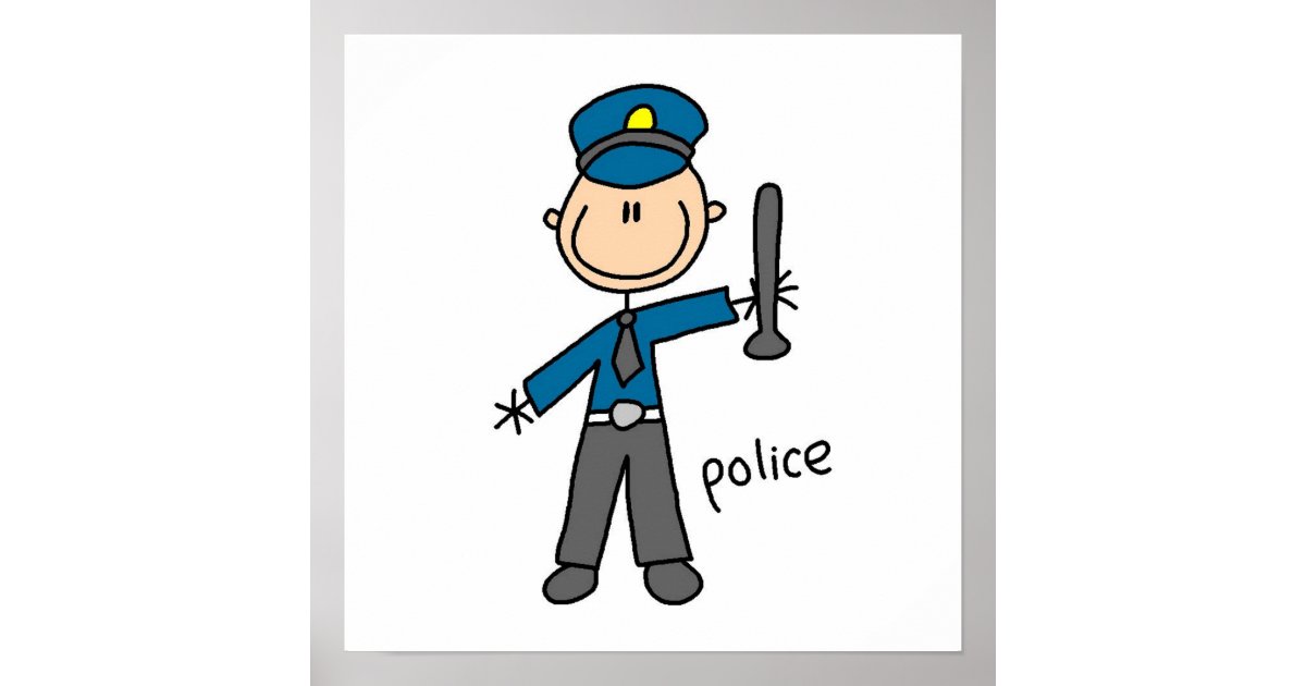 Police Officer Stick Figure Poster | Zazzle.de