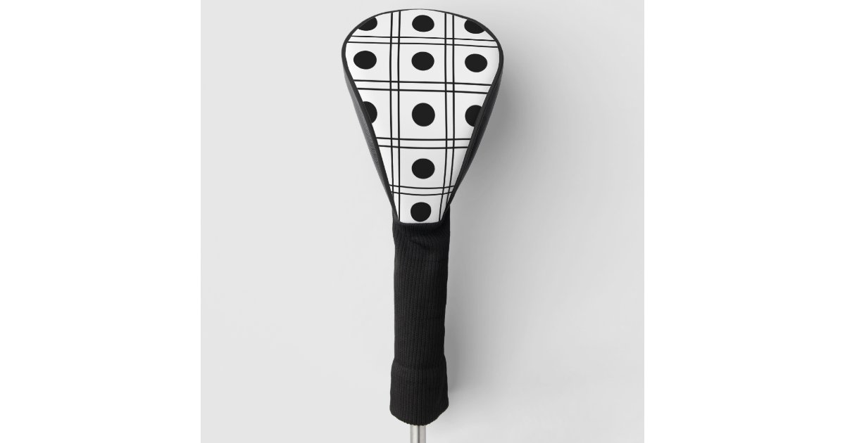 Polka Dot Circle Black and White Karo Muster Golf Headcover | Zazzle.de