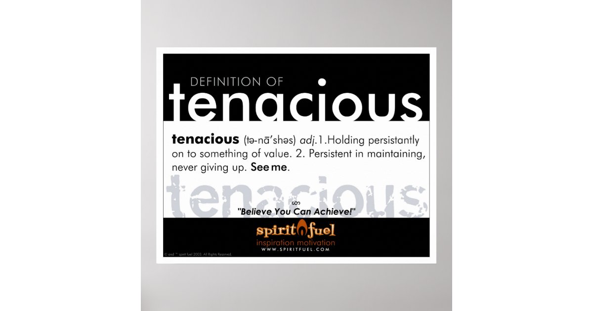 Poster Definition - Tenacious | Zazzle.de