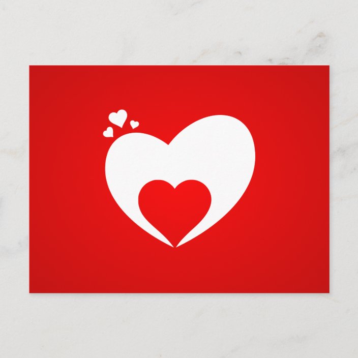 Postrot Herz Postkarte | Zazzle.de