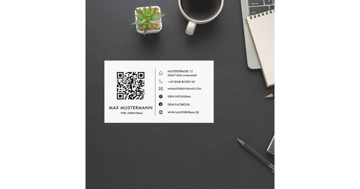 QR Code Visitenkarte Selbst Gestalten | Zazzle.de