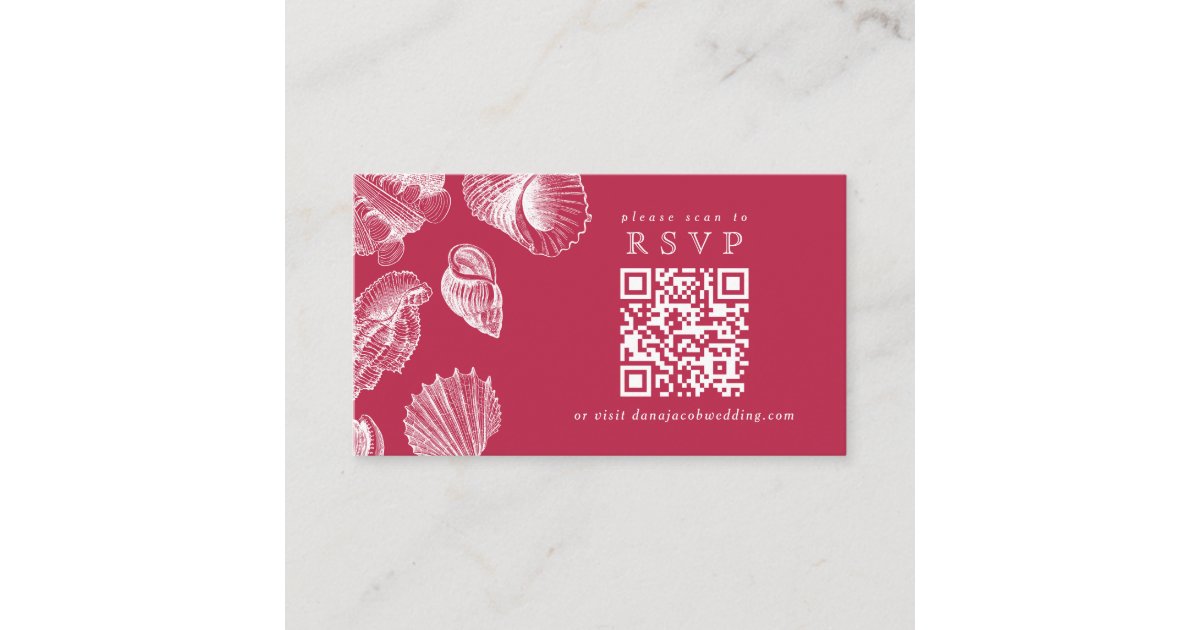 QR-Code VIva Magenta Nautical Seashell-UAWG Begleitkarte | Zazzle.de