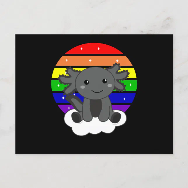 Rainbow Axolotl Niedliche Axolotl für Kinder Postkarte | Zazzle.de