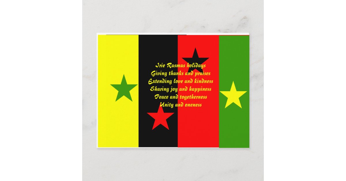 rasta christmas postcards-irie rasmas feiertagspostkarte | Zazzle.de
