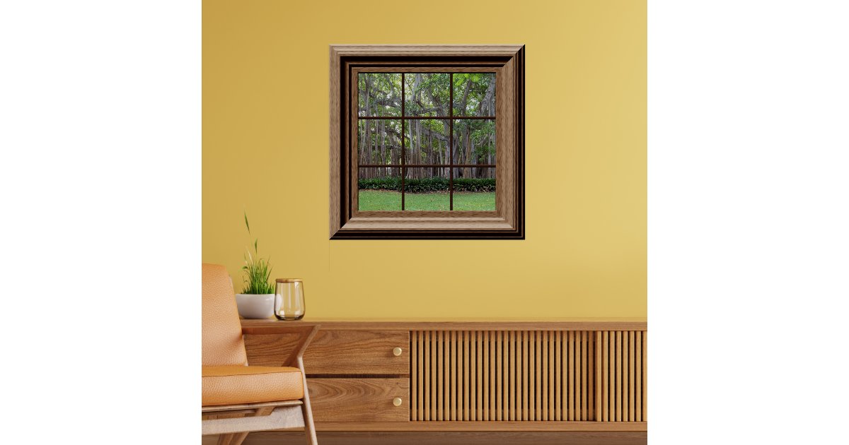 Realistisches Lawn Trees Fake Window Scene Poster | Zazzle.de