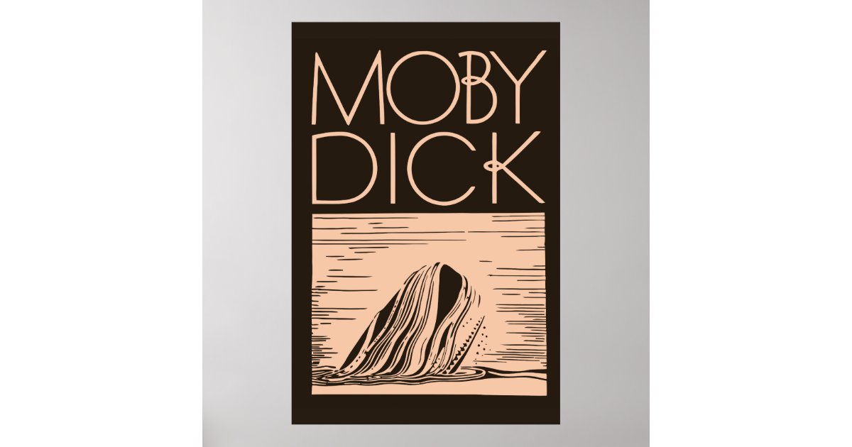 Retro Art Deco Moby Dick Buchcover Art Poster | Zazzle.de