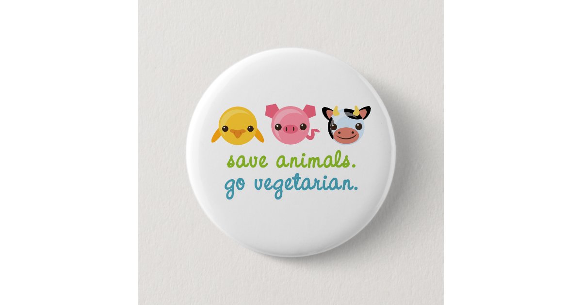 Retten Sie Tiere gehen Vegetarier Button | Zazzle.de Retten Sie Tiere gehen Vegetarier Button | Zazzle.de