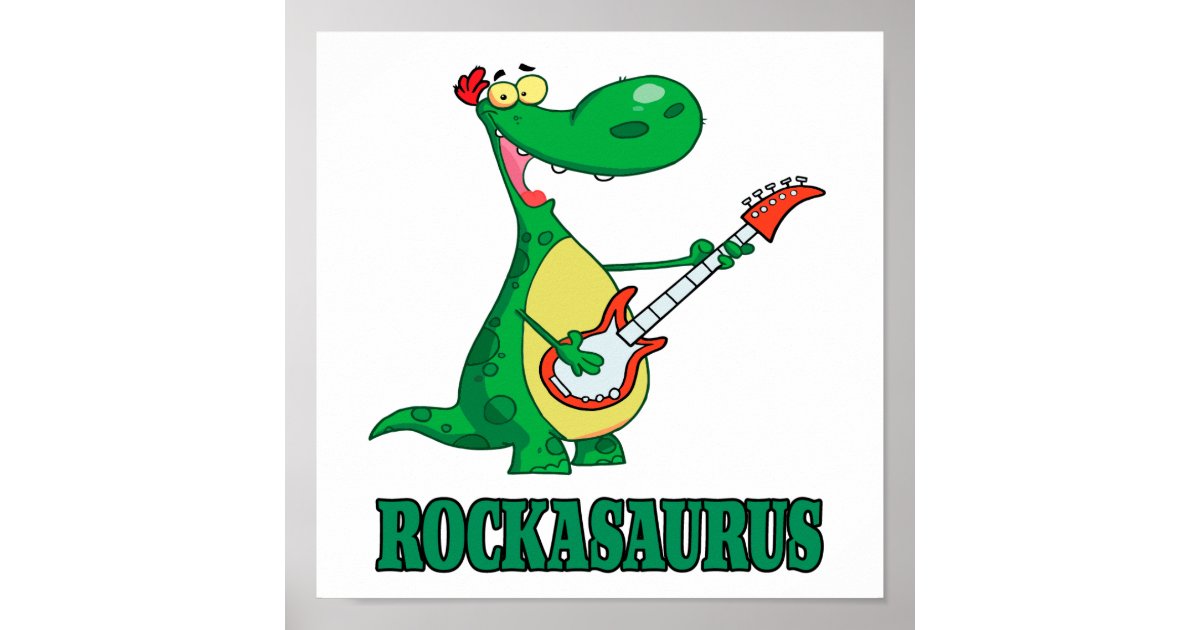 Rockasaurus Rock'n'Roll dino dinosaur.ai Poster | Zazzle.de