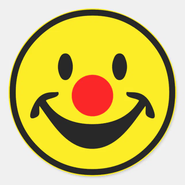Rote Nase - Gelb + Ihre Ideen Runder Aufkleber | Zazzle.de