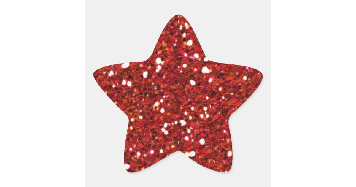 Roter Glitzer-Aufkleber Stern-Aufkleber | Zazzle.de