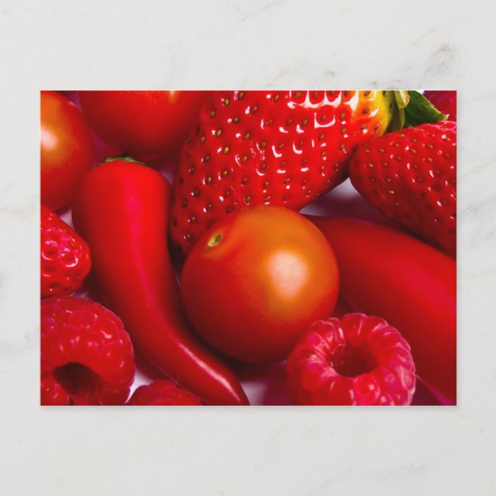 Rotes Obst/Gemüse Postkarte | Zazzle.de