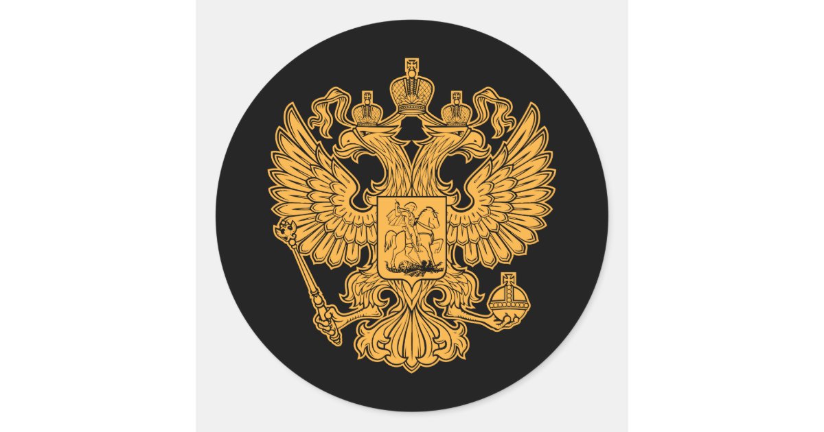 Russische Wappen-Coat der Russischen Föderation Runder Aufkleber ...