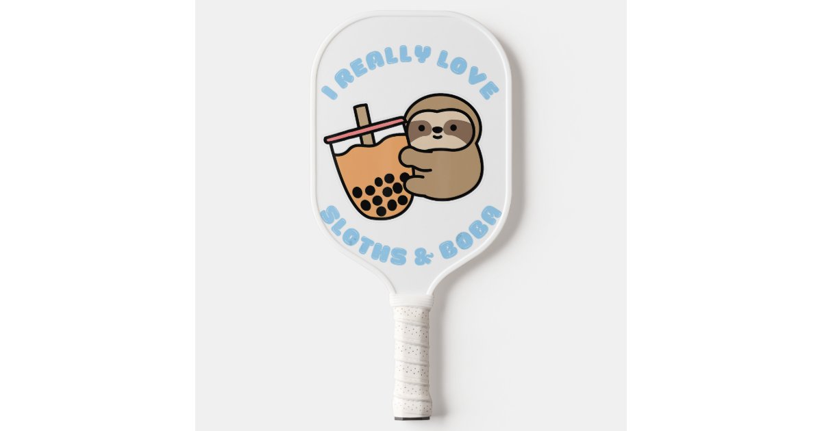 Sloth & Boba Pickleball | Niedliche Spiele Pickleball Schläger | Zazzle.de