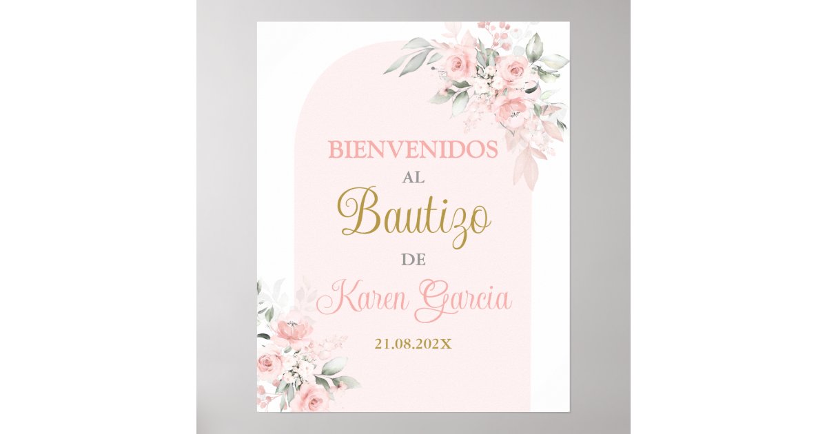 Spanische Taufe Girl Begrüßungszeichen Poster | Zazzle.de