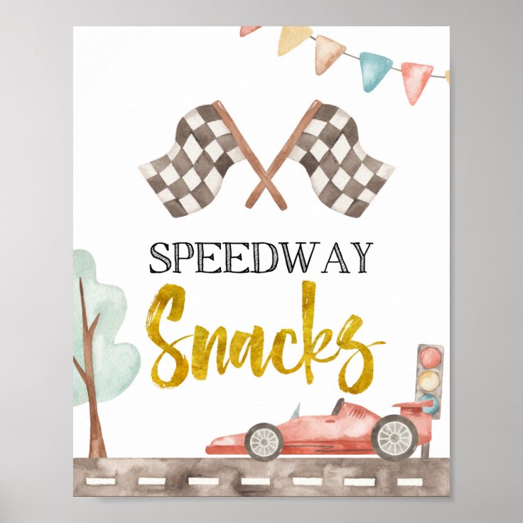 Speedway Snacks Racing Sign Poster | Zazzle.de