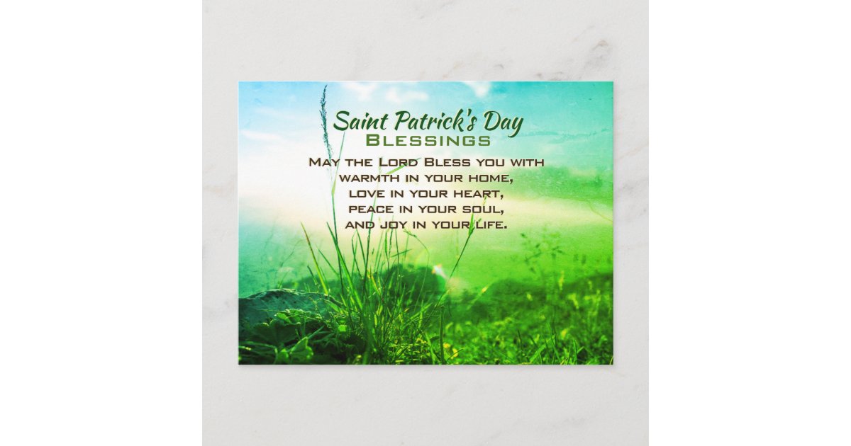 St. Patrick's Day Segen, irisches Gebet Postkarte | Zazzle.de
