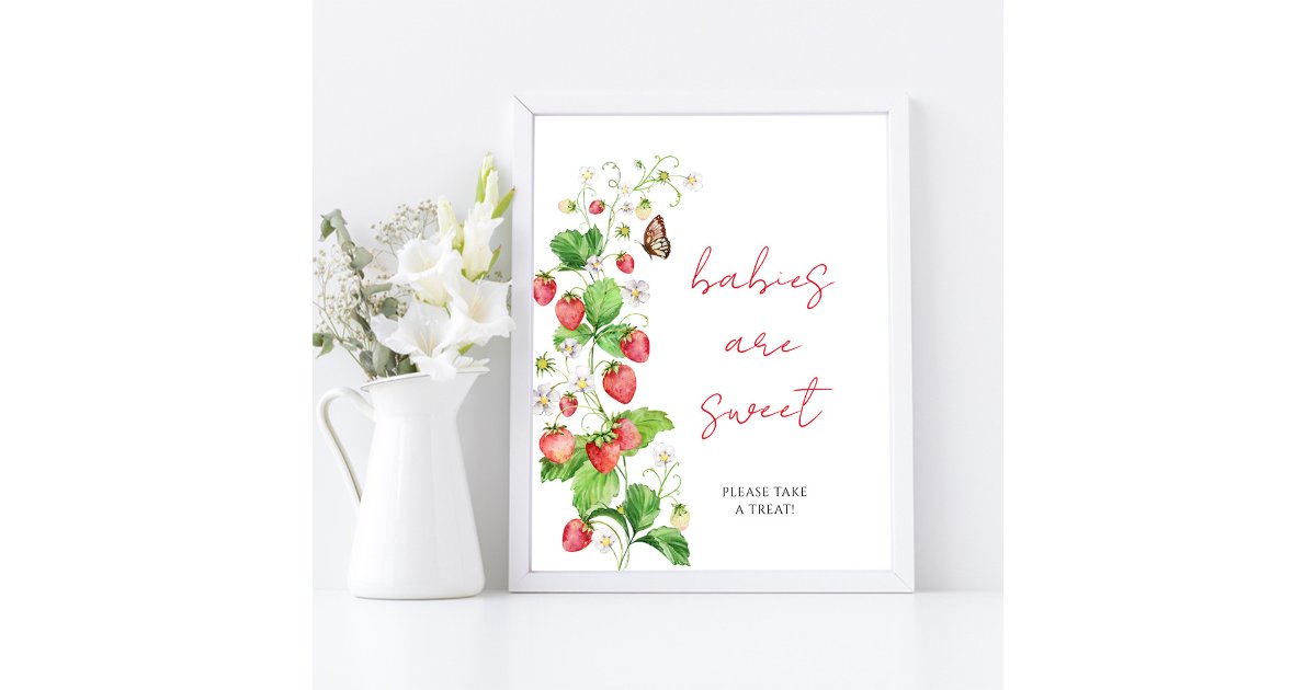 Strawberry Baby Shower Babys sind süß Poster | Zazzle.de