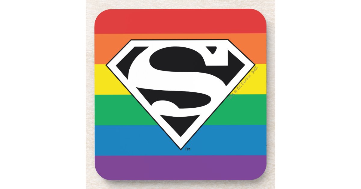 Superman Rainbow-Logo Getränkeuntersetzer | Zazzle.de