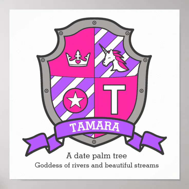 Tamara Name bedeutet heraldry Wappen unicorone Pos Poster | Zazzle.de