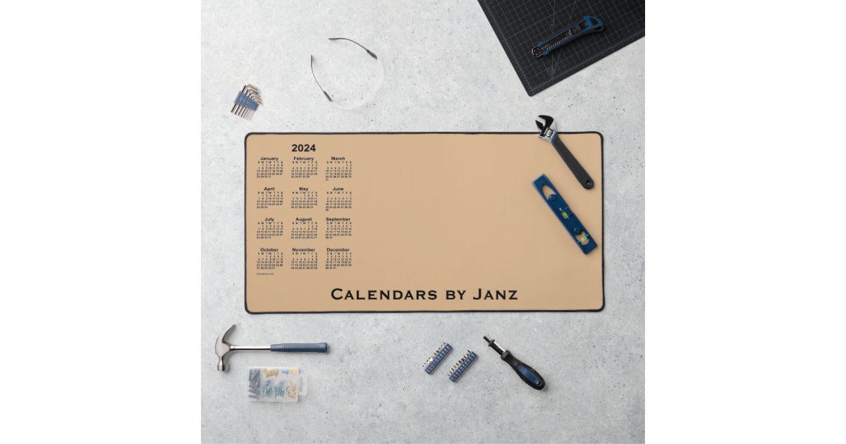 Tan-Kalender 2024 von Janz Schreibtischunterlage | Zazzle.de
