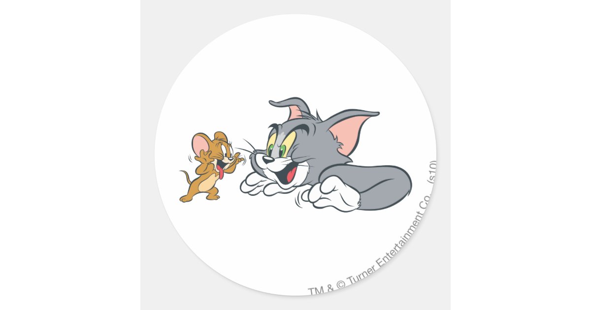 Tom und Jerry machen Gesichter Runder Aufkleber | Zazzle.de