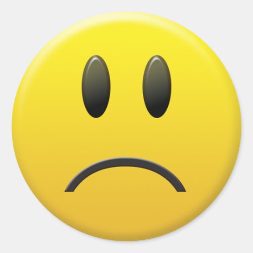 Trauriger Smiley Runder Aufkleber | Zazzle