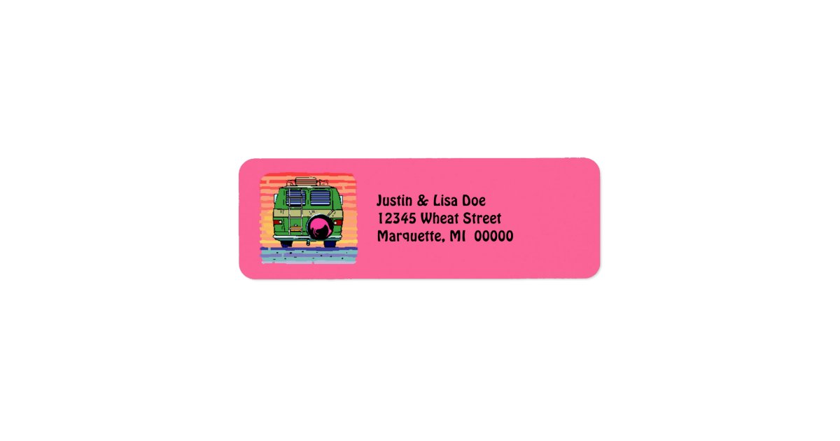 Travel Custom Van Camping Glamping Address Labels | Zazzle.de