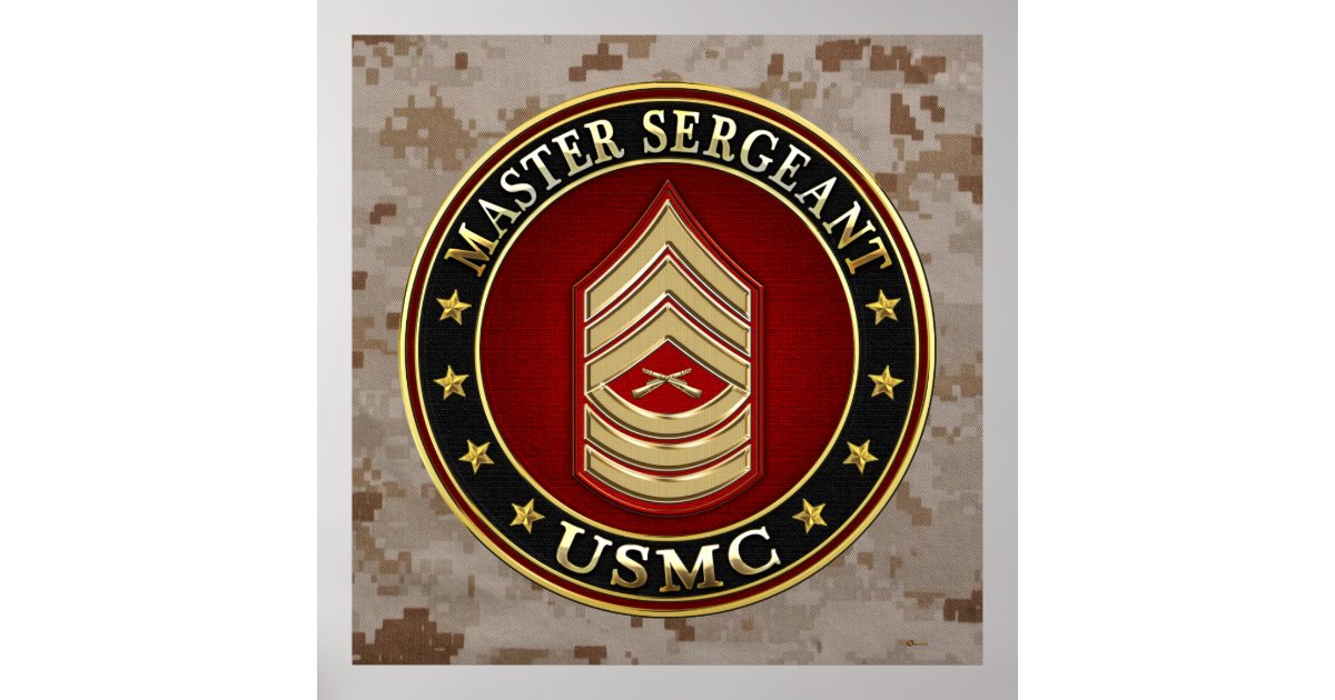 U.S. Marines: Master Sergeant (USMC MSgt) [3D] Poster | Zazzle.de