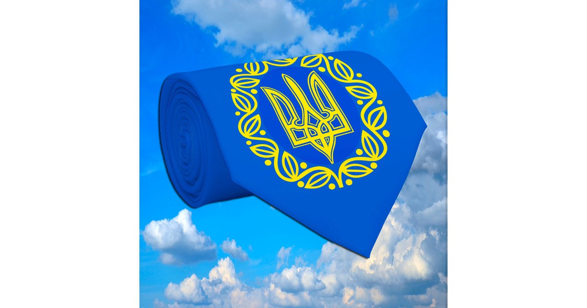 Ukraine, Flagge, Wappen, ukrainische Tryzub Krawatte | Zazzle.de