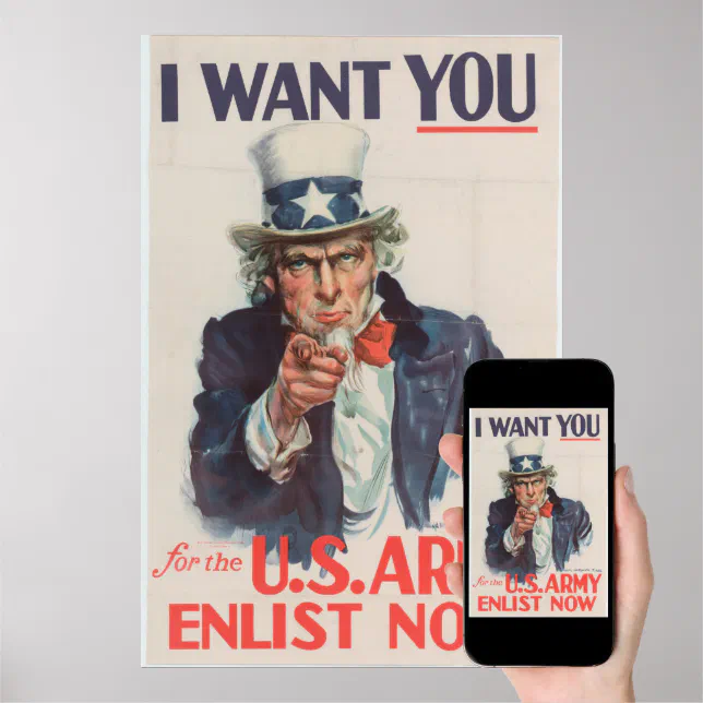 Uncle Sam Enlistment Propaganda Poster | Zazzle.de