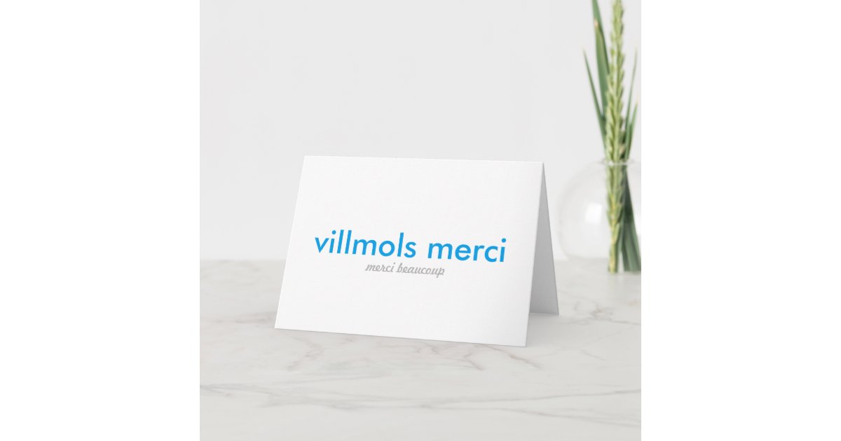 Villmols Merci | Merci Beaucoup Dankeskarte | Zazzle.de