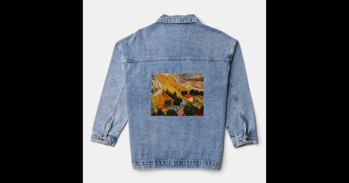 Vincent van Gogh - Landschaft, Haus und Plowman Jeansjacke | Zazzle.de