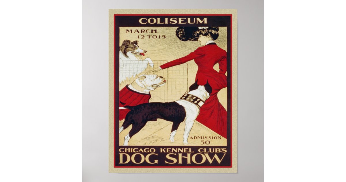 Vintage Chicago Dog Show Ad Poster | Zazzle.de