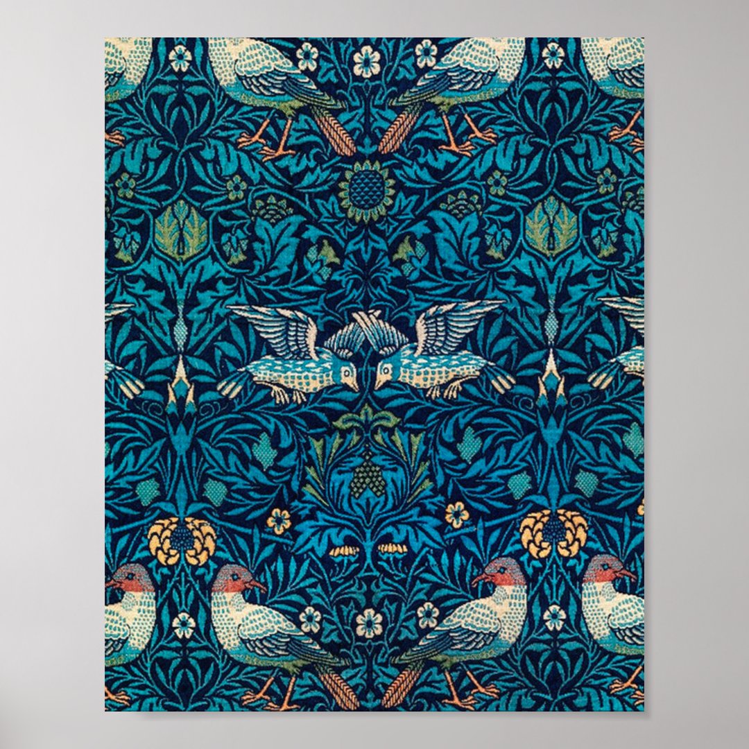 Vögel von William Morris Poster | Zazzle.de