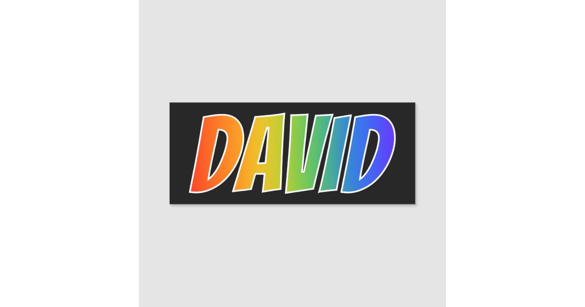 Vorname "DAVID": Fun Rainbow Coloring Namensschild | Zazzle.de