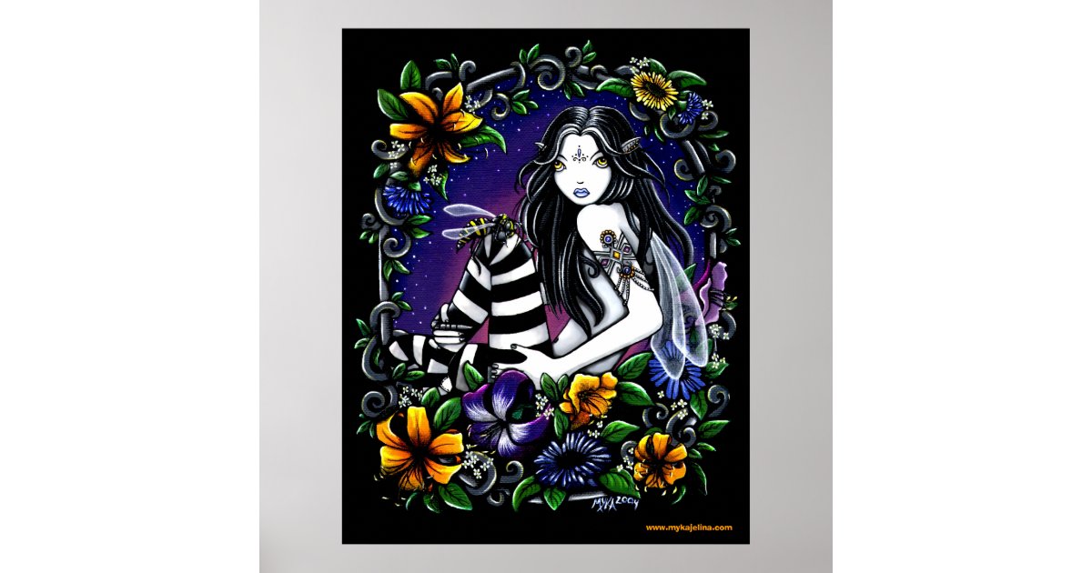 Wasp Fee Gothic Blume Fairy Poster | Zazzle.de