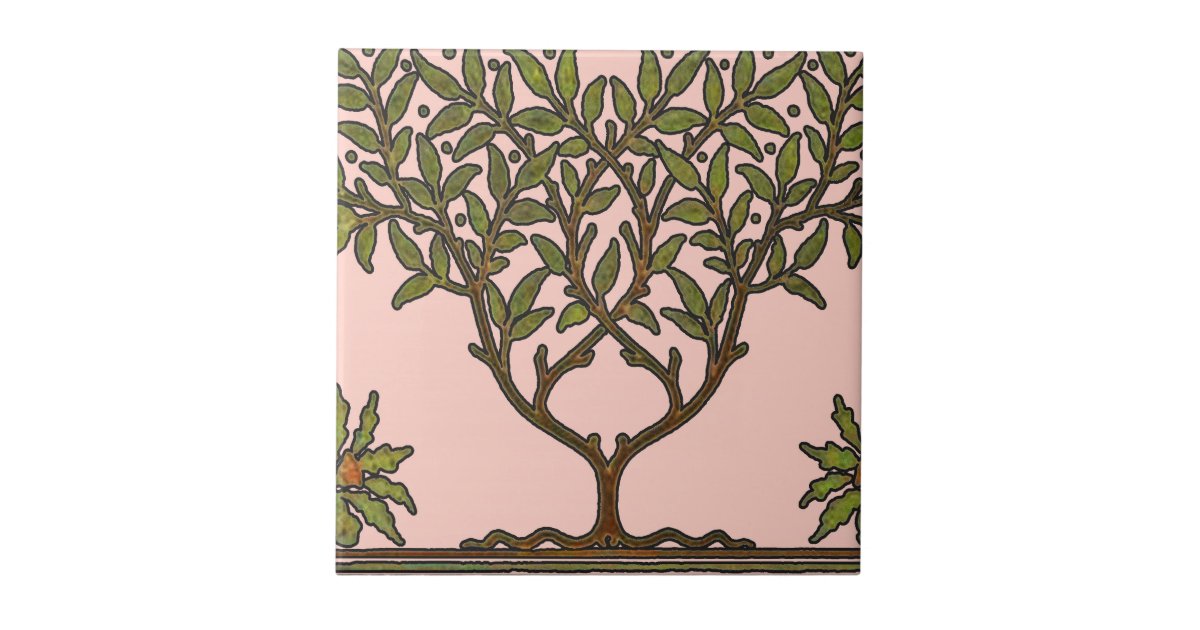 William Morris Tree Frieze Floral Wallpaper Fliese | Zazzle.de