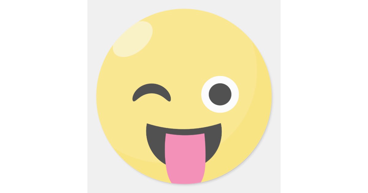 Winking Tongue Albern Emoji Stickers | Zazzle.de