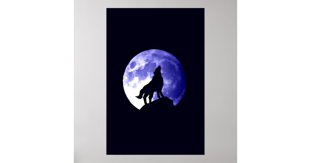 Wolf Howling bei Moon Poster Print - Wolf Poster | Zazzle.de