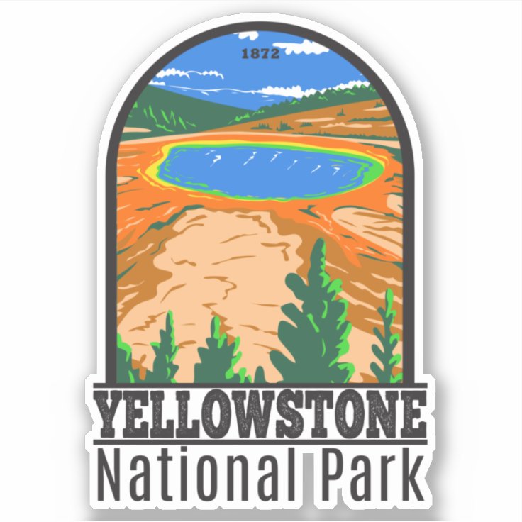 Yellowstone Nationalpark Grand Prisma Spring Aufkleber | Zazzle.de