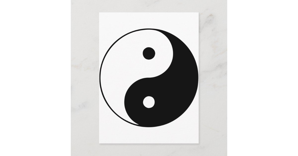 Yin Yang Ying Taoism Sign Chinese Taijitu Black Postkarte | Zazzle.de