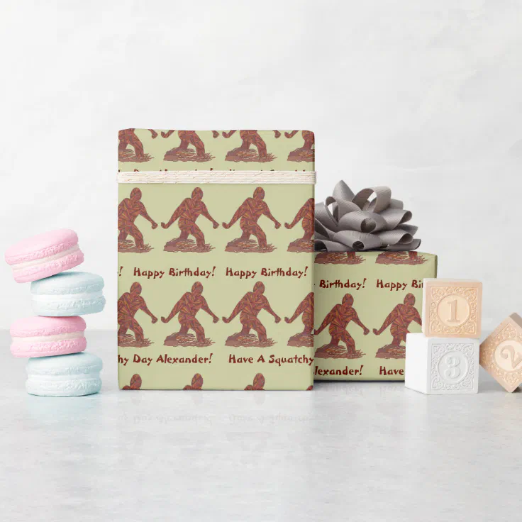 Z Bigfoot Walking Sasquatch Happy Birthday Squatch Geschenkpapier ...